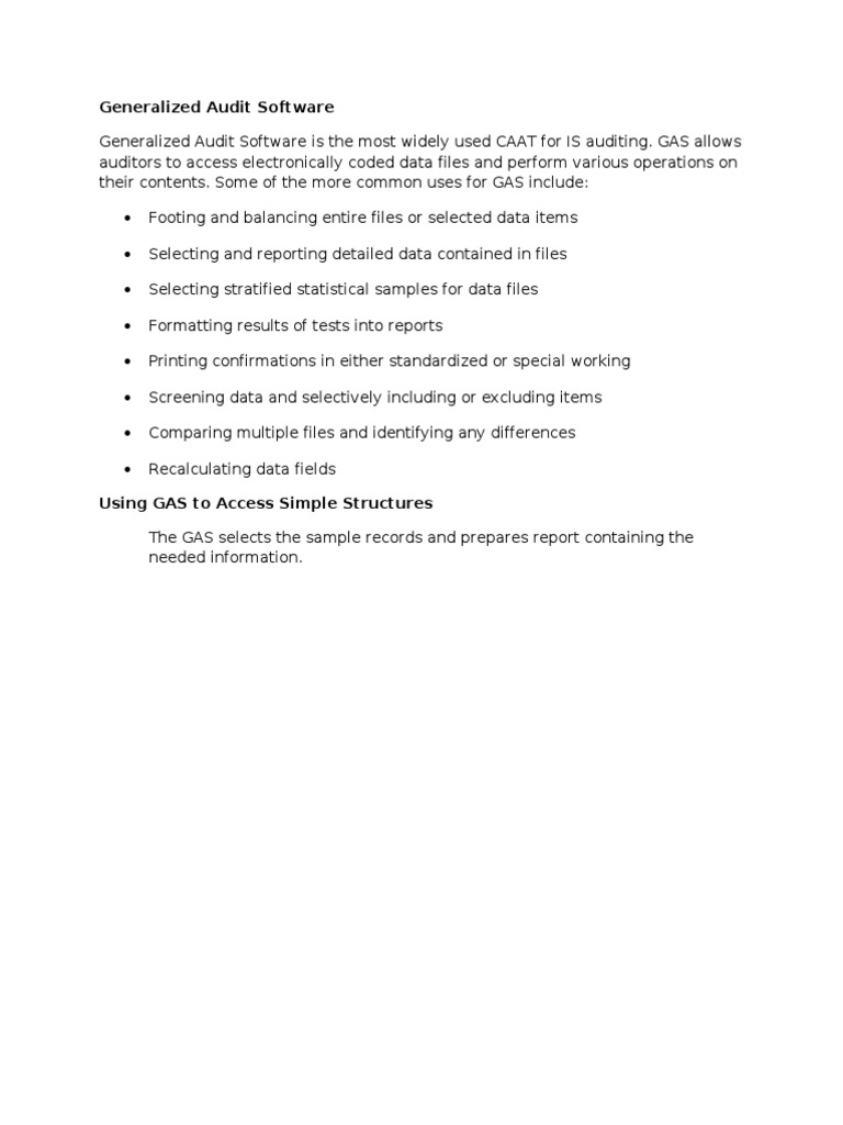 Generalized Audit Software | PDF | Sampling (Statistics) | Computer File