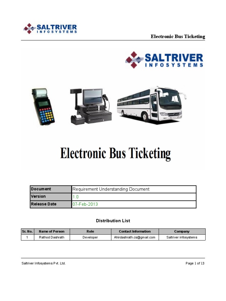 Bus Ticketing System | PDF | Bus | Conductor (Rail)