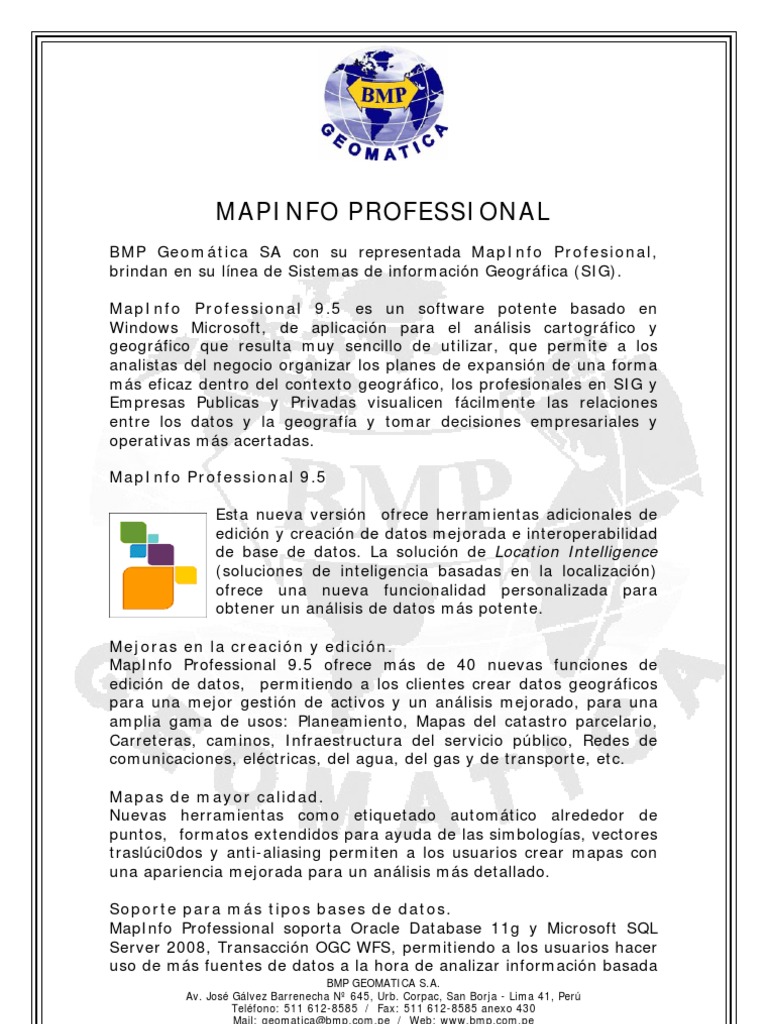 Software Mapinfo Profesional | PDF | Sistema de información geográfica | Informática