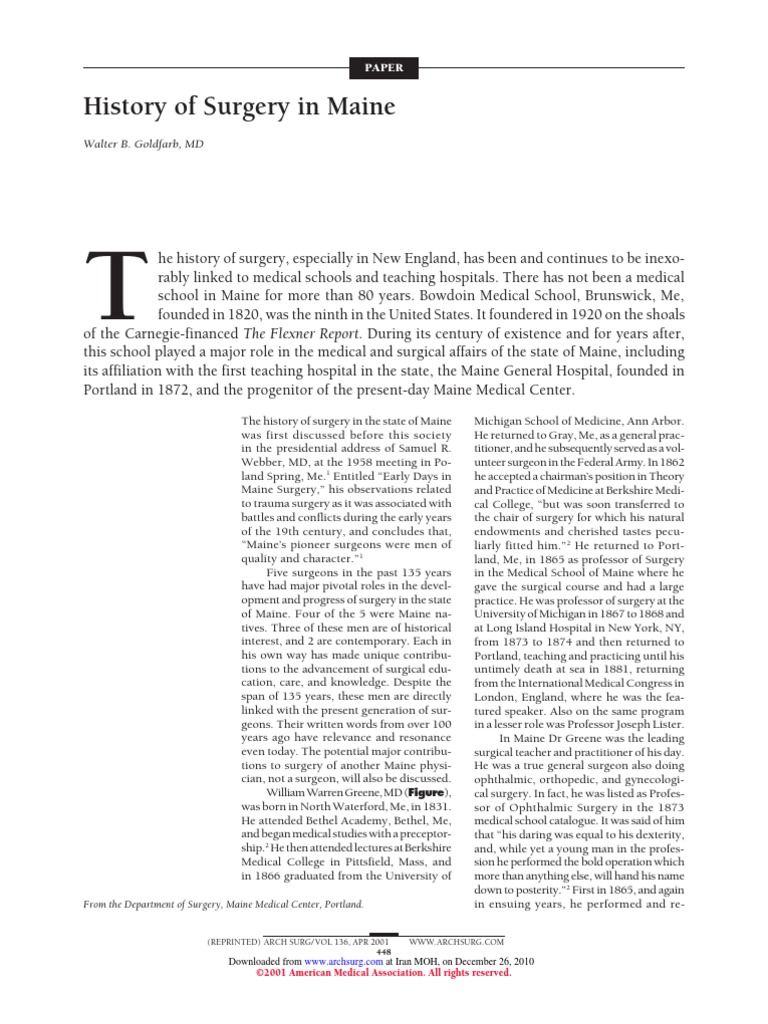 History of Surgery | PDF | Surgery | Medical School