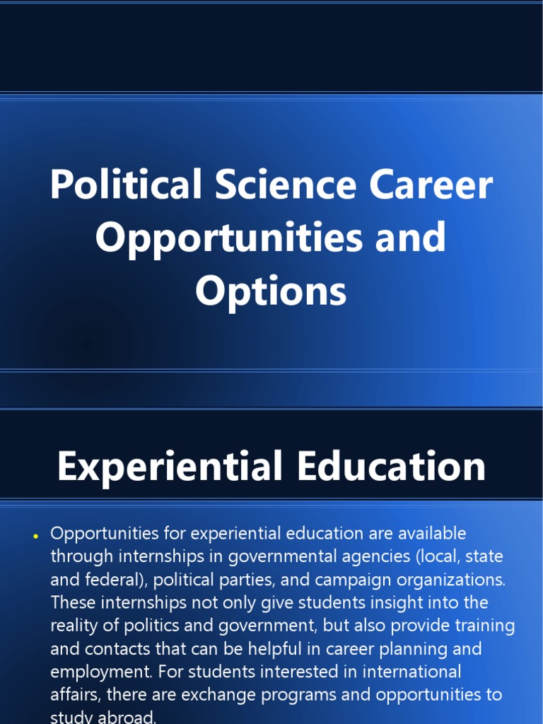 Political Science Career Paths and Options | PDF | Doctor Of Philosophy ...