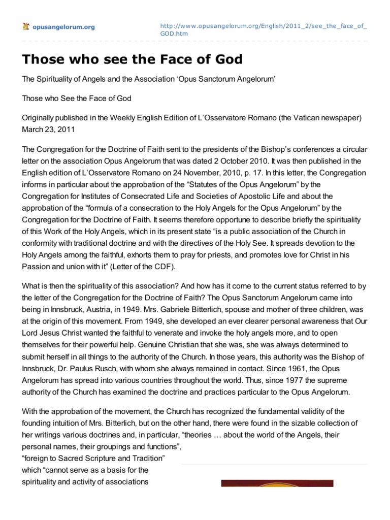 Spirituality of Opus Sanctorum Angelorum | PDF | Angel | Sacred