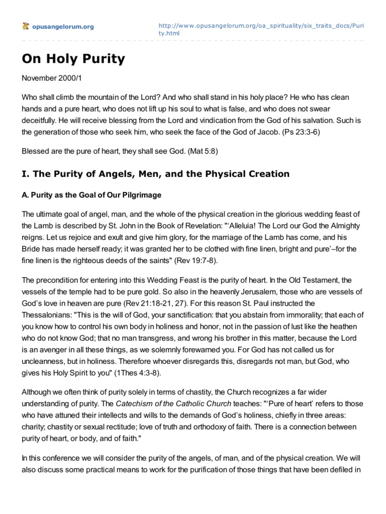 5 - On Holy Purity # 5 of 6 Basic Traits | PDF | Indulgence | Purgatory
