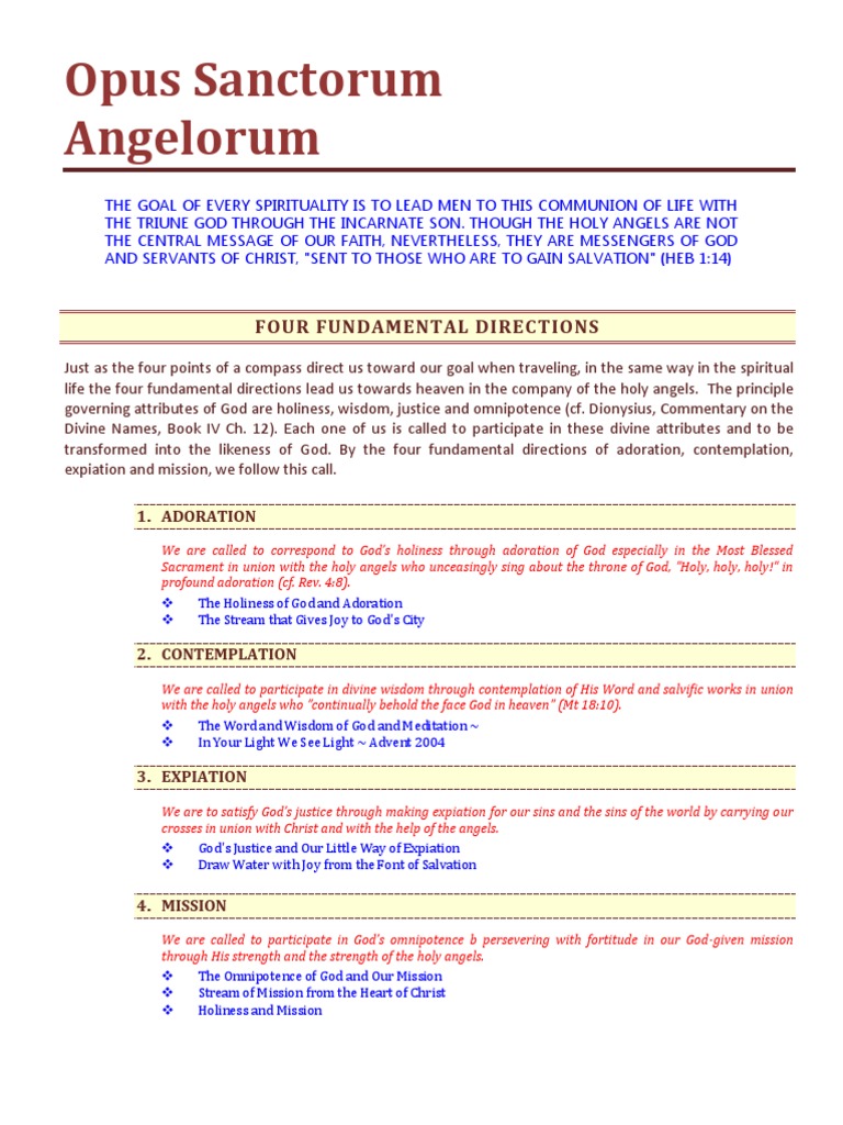 Opus Sanctorum Angelorum: Four Fundamental Directions | PDF | Angel ...