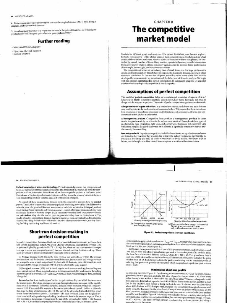 The Competitive Market Model: Further Reading | PDF | Monopoly ...