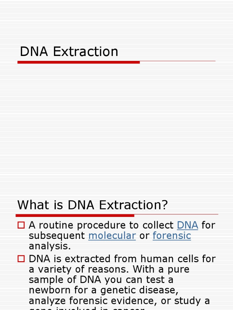 DNA Extraction | PDF | Dna | Cell (Biology)