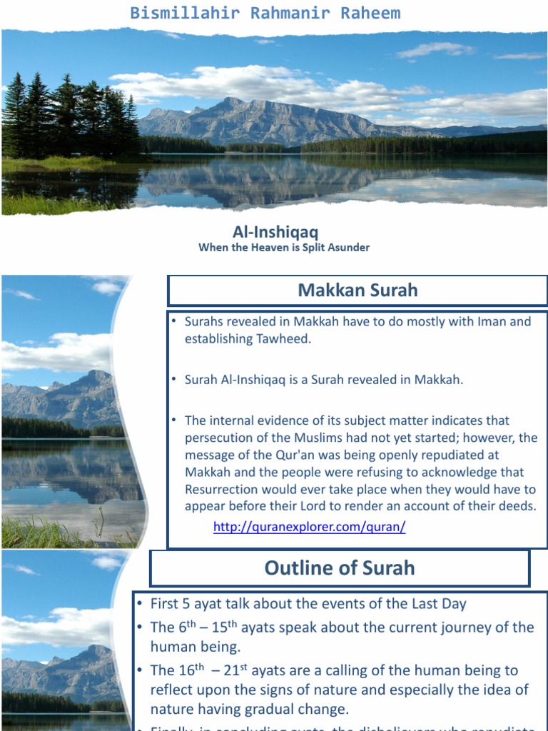 Surat Al-Inshiqaq Part 1 | PDF | Surah | Abrahamic Religions