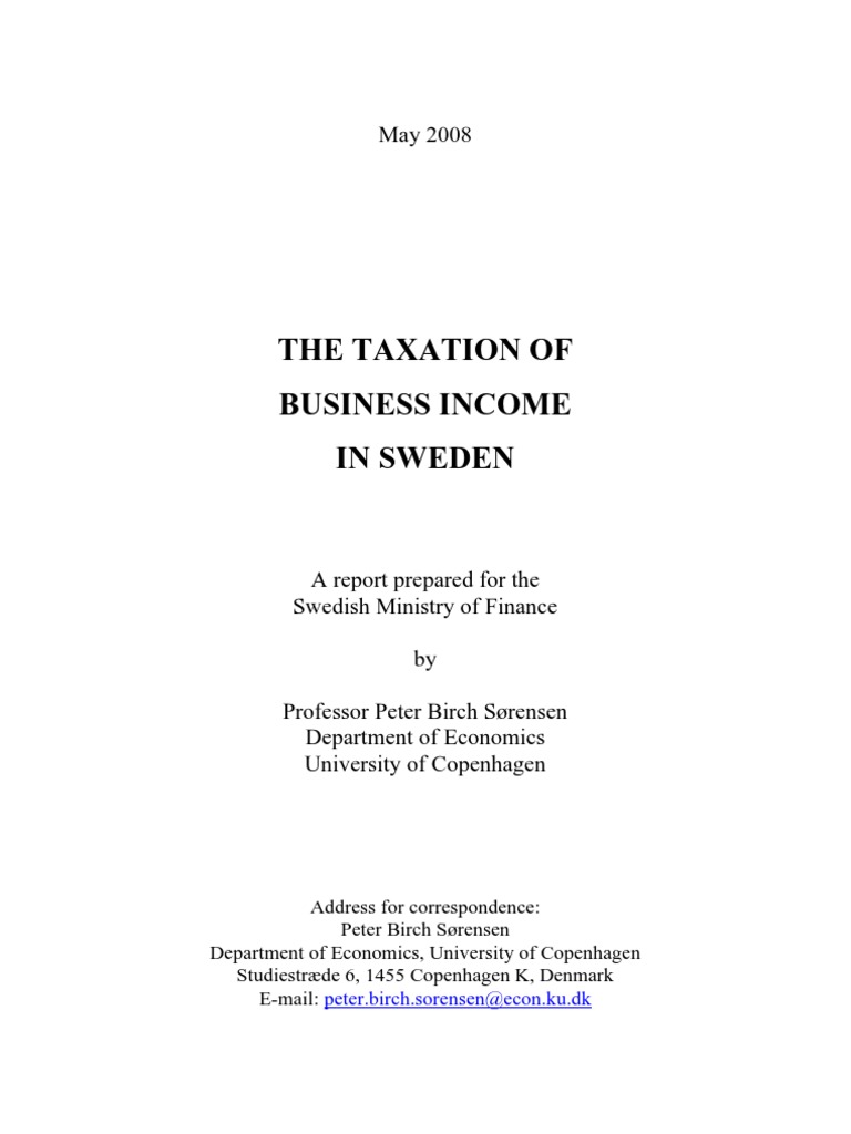 Taxation in Sweden | PDF | Corporate Tax | Joint Stock Company
