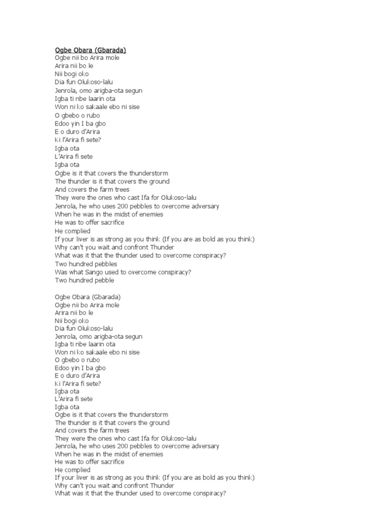Ogbe Obara | PDF
