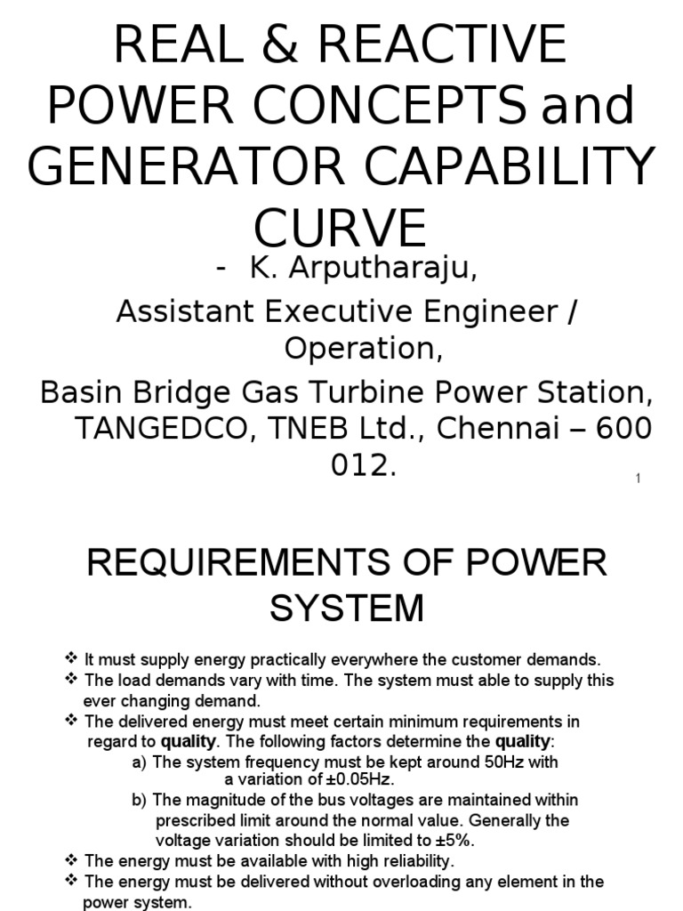 Generator Capability Curve | PDF | Ac Power | Capacitor