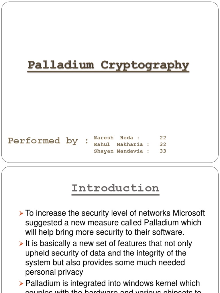 Palladium Cryptography | PDF | Cryptography | Encryption