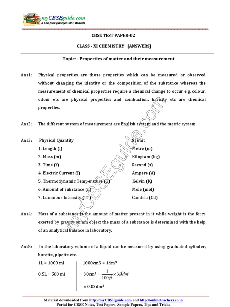 Properties of Matter and Measurement | PDF | Technology & Engineering