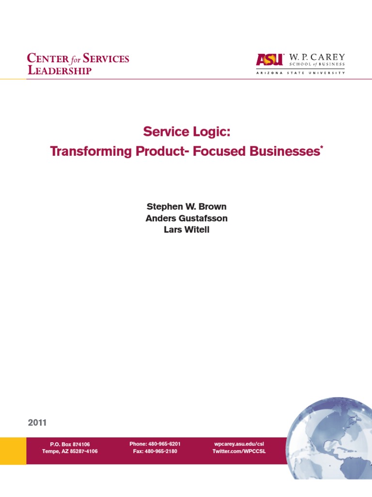 Service Logic Paper | PDF | Sales | Strategic Management
