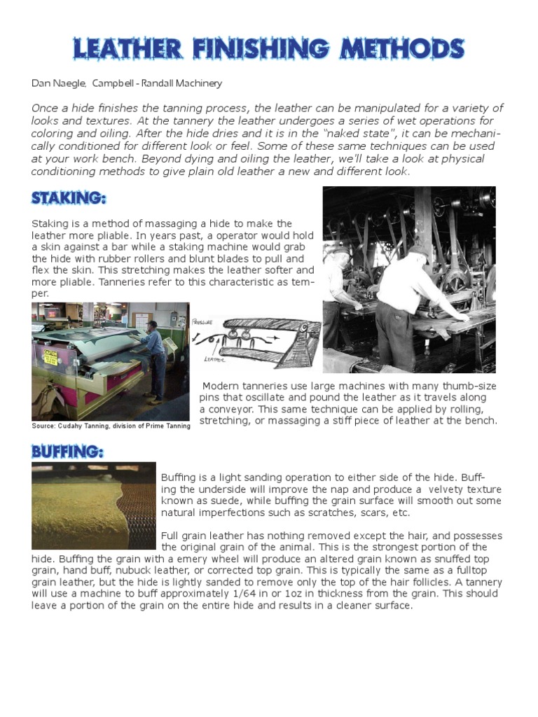 Leather Finishing Methods | Leather | Clothing