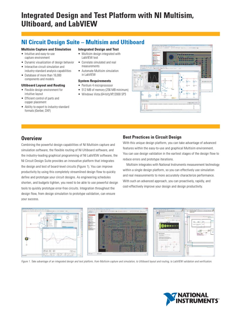 Integrated Design and Test Platform With Ni Multisim, Ultiboard, and ...