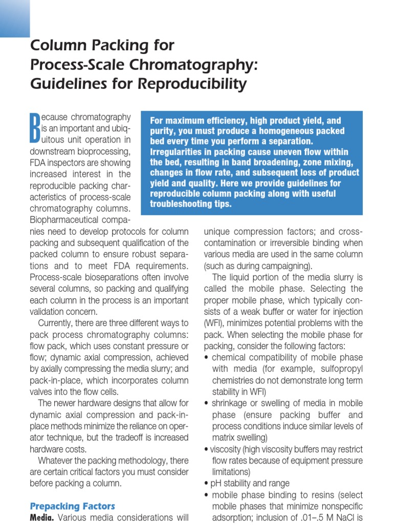 Column Packing | PDF | Chromatography | Pump