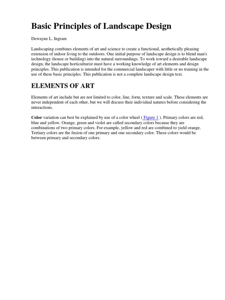 Basic Principles of Landscape Design | PDF