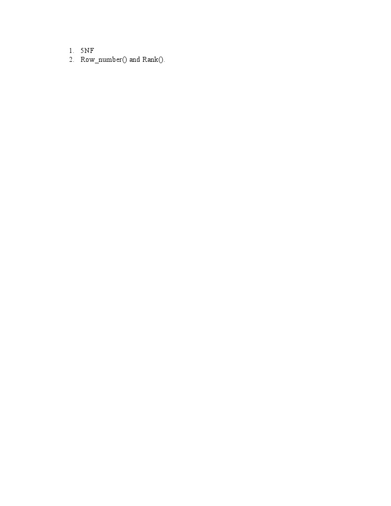 5NF 2. Row - Number and Rank | PDF | Computers