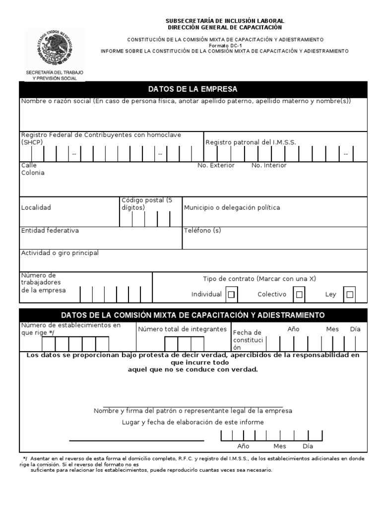 Formato DC 1 | PDF