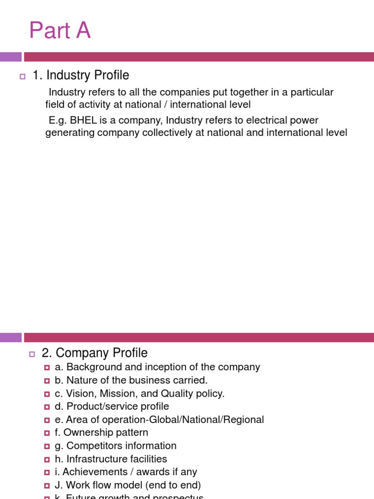 Part A: 1. Industry Profile | PDF | Career & Growth
