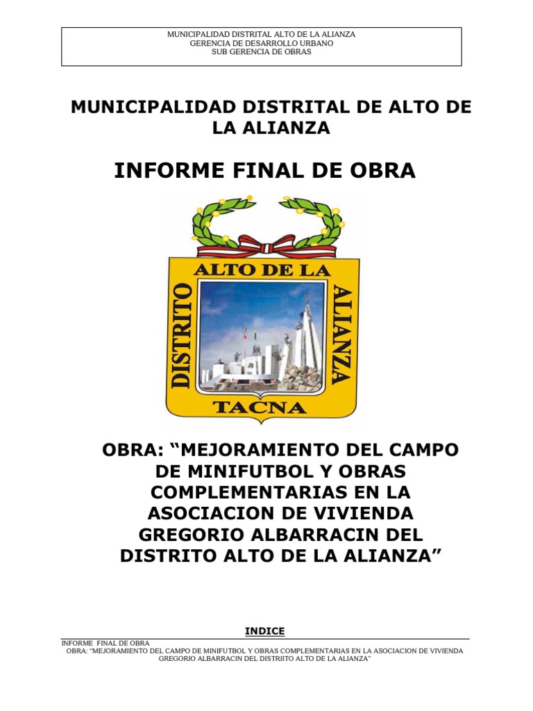 Informe Final de Obra PDF | PDF | Ciencia y matemáticas