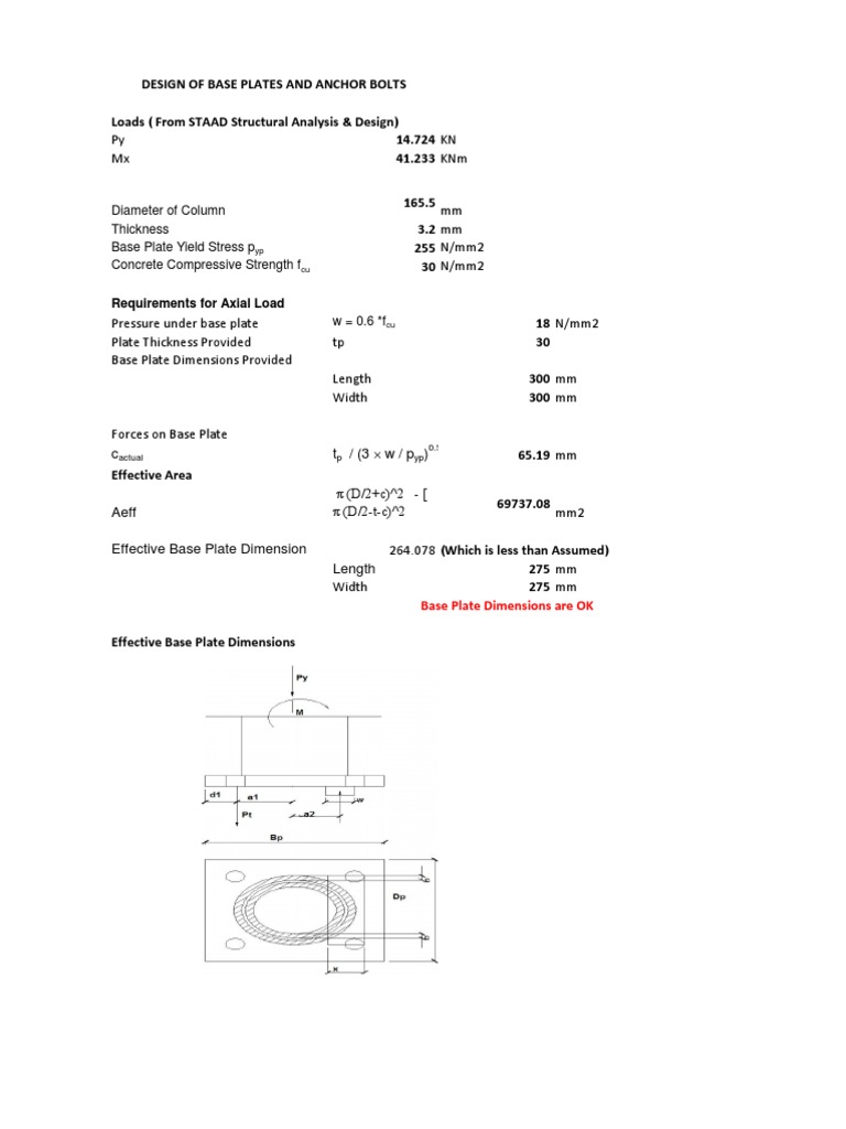 Base Plate and Anchor Bolt Design | PDF