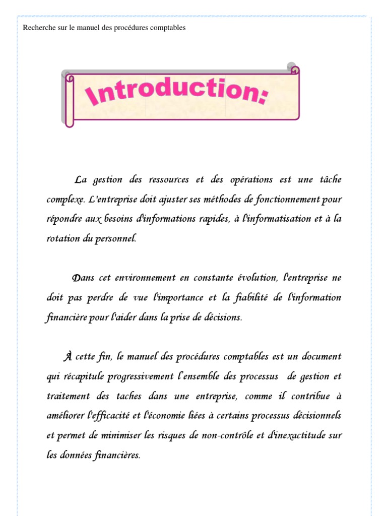 Manuel des procédures comptables | PDF | Facture | Inventaire