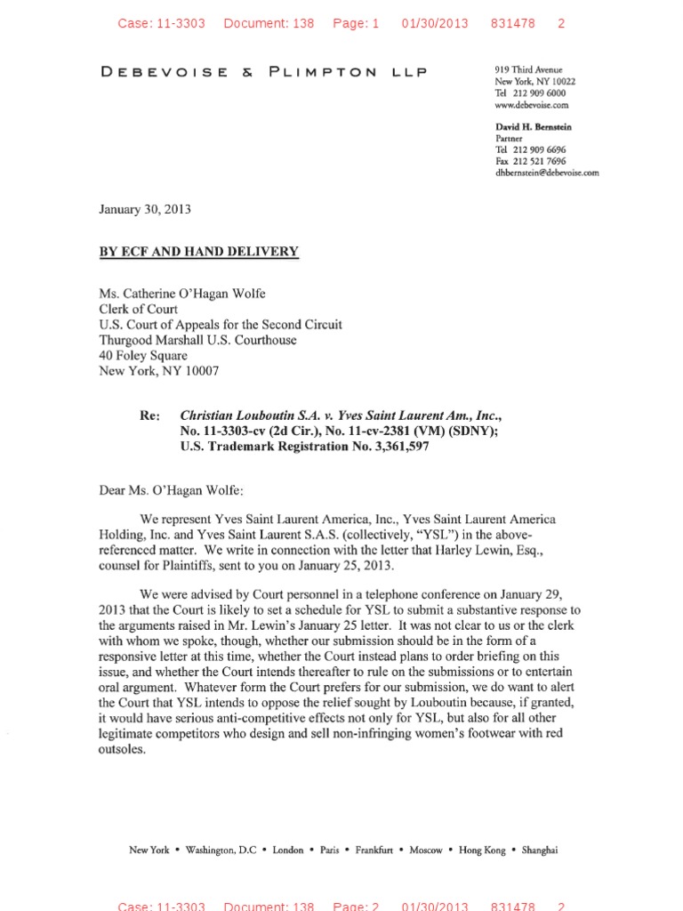 1-30-13 YSL Letter To Second Circuit Regarding Mandate and USPTO ...