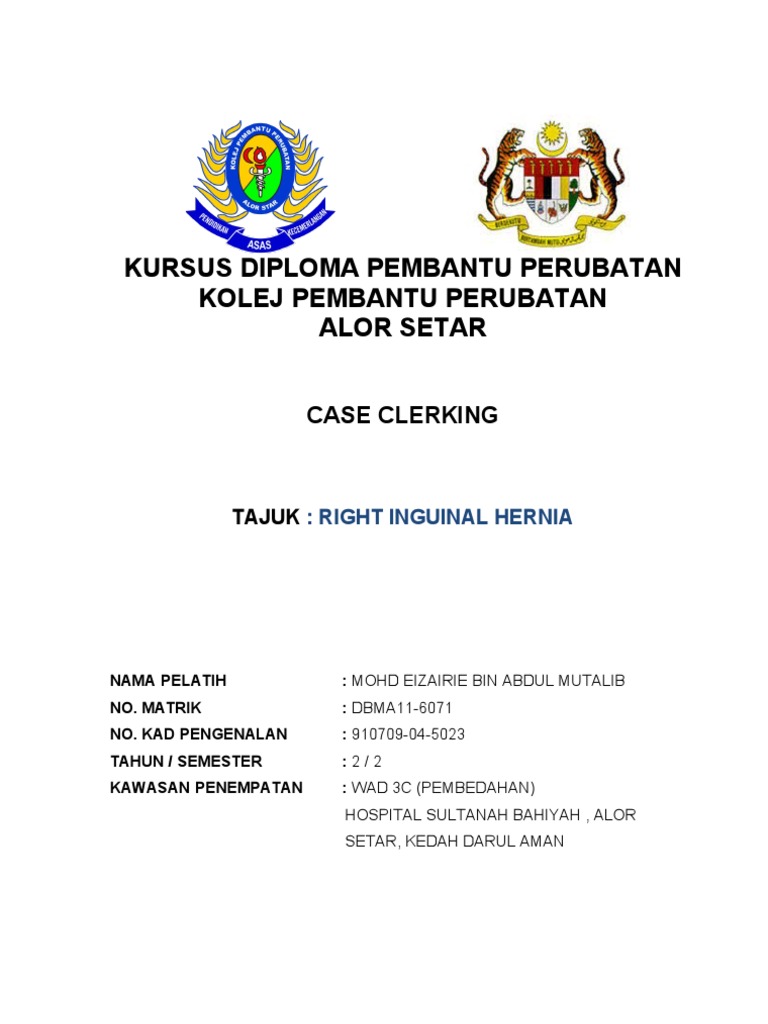Case Clerking Hernia | PDF | Surgery | Blood