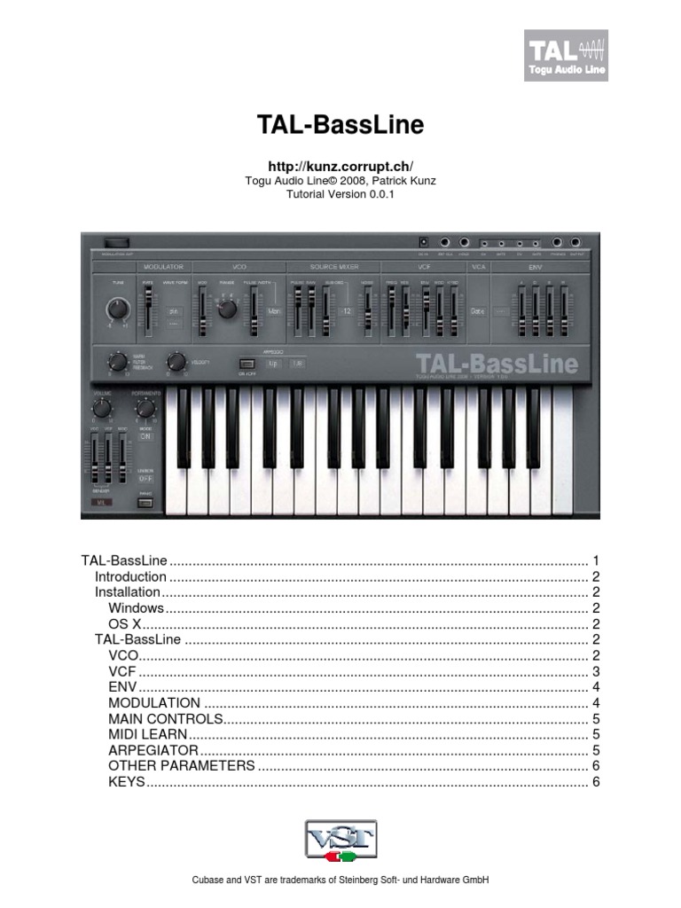 TAL BassLine UserManual PDF | PDF | Synthesizer | Amplitude TAL BassLine UserManual PDF | PDF | Synthesizer | Amplitude