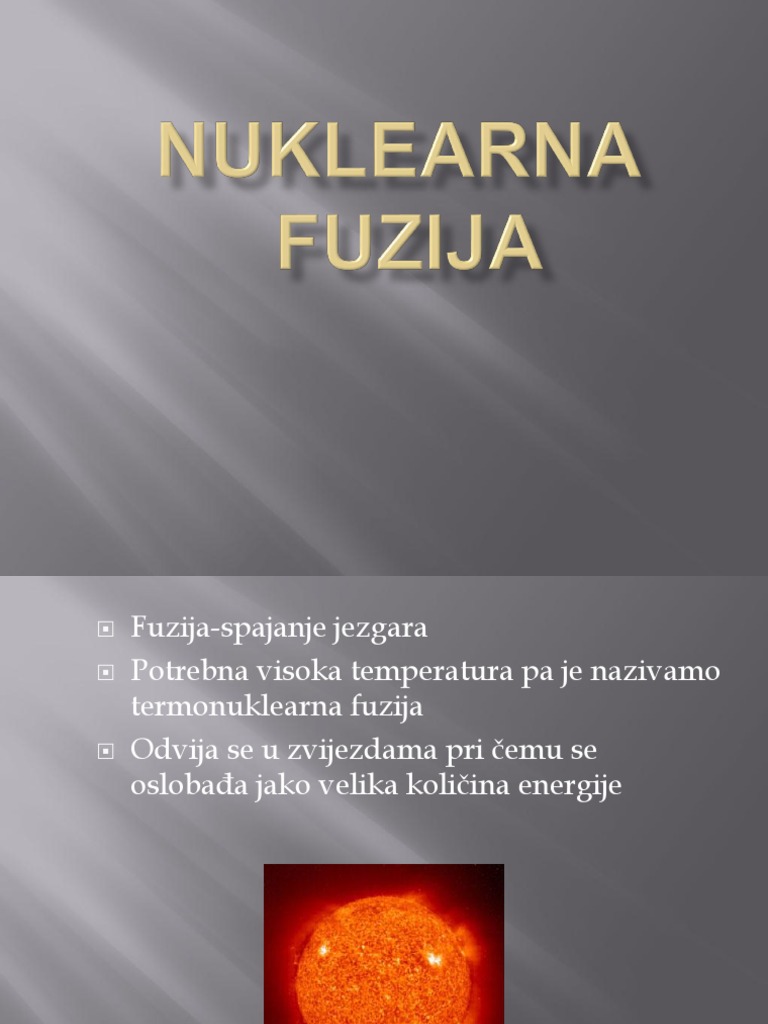 Nuklearna Fuzija | PDF