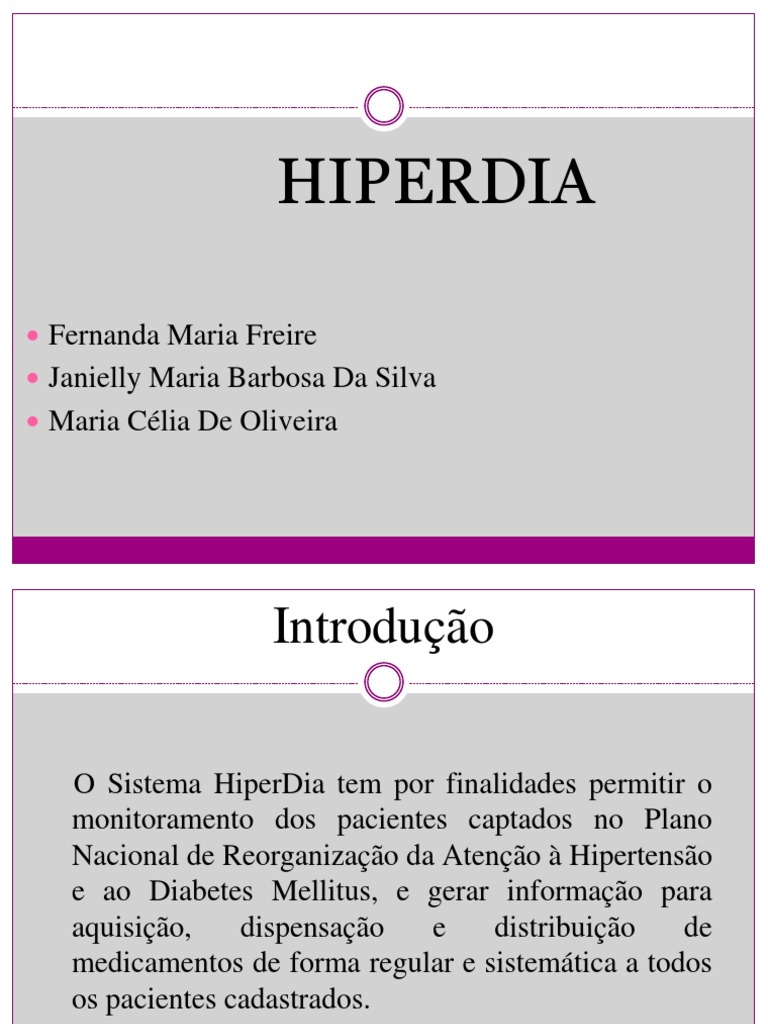 HIPERDIA | PDF | Diabetes mellitus | Enfermagem