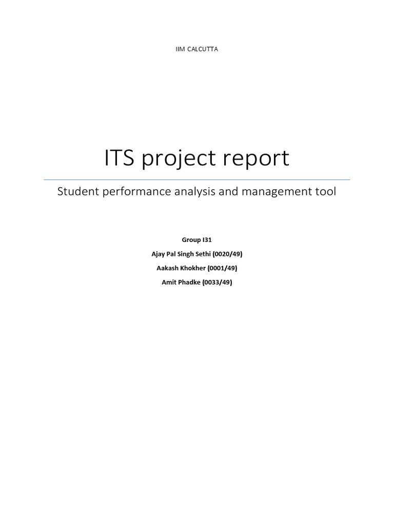 ITS Project Report: Student Performance Analysis and Management Tool ...
