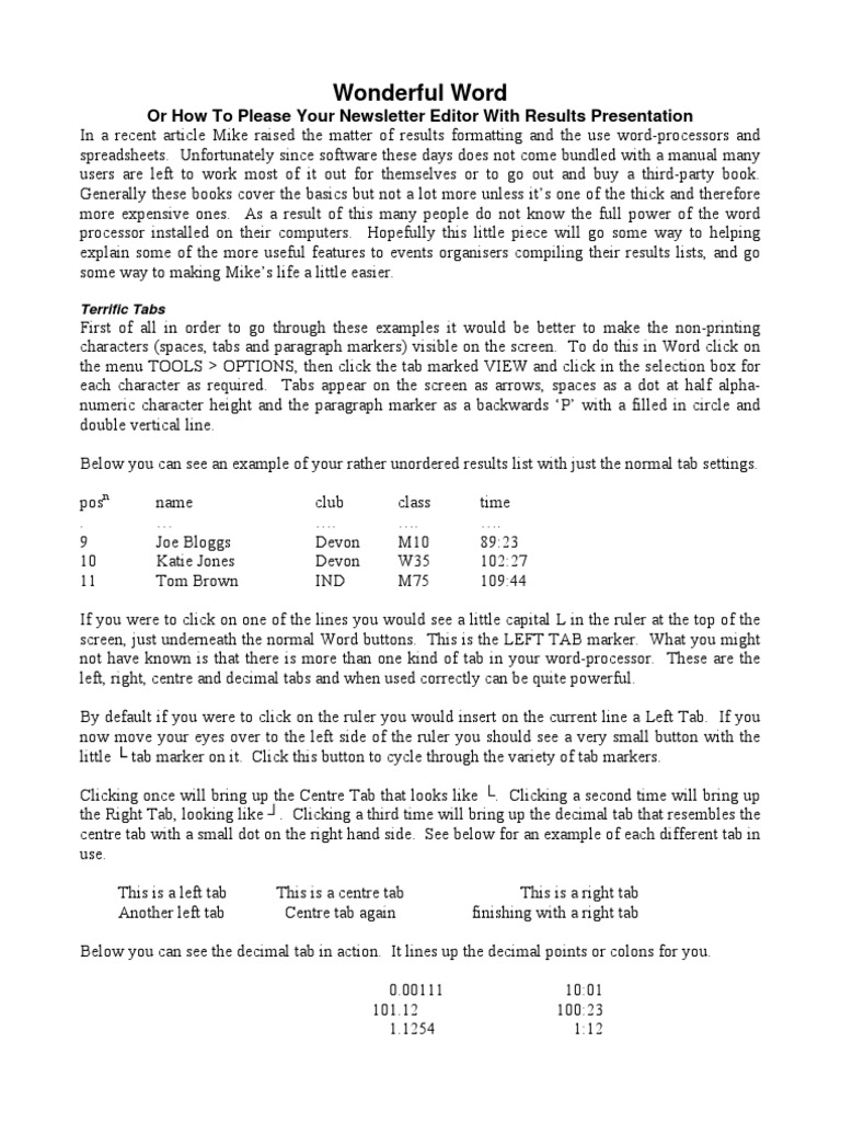 Wonderful Word | PDF | Microsoft Excel | Microsoft Word