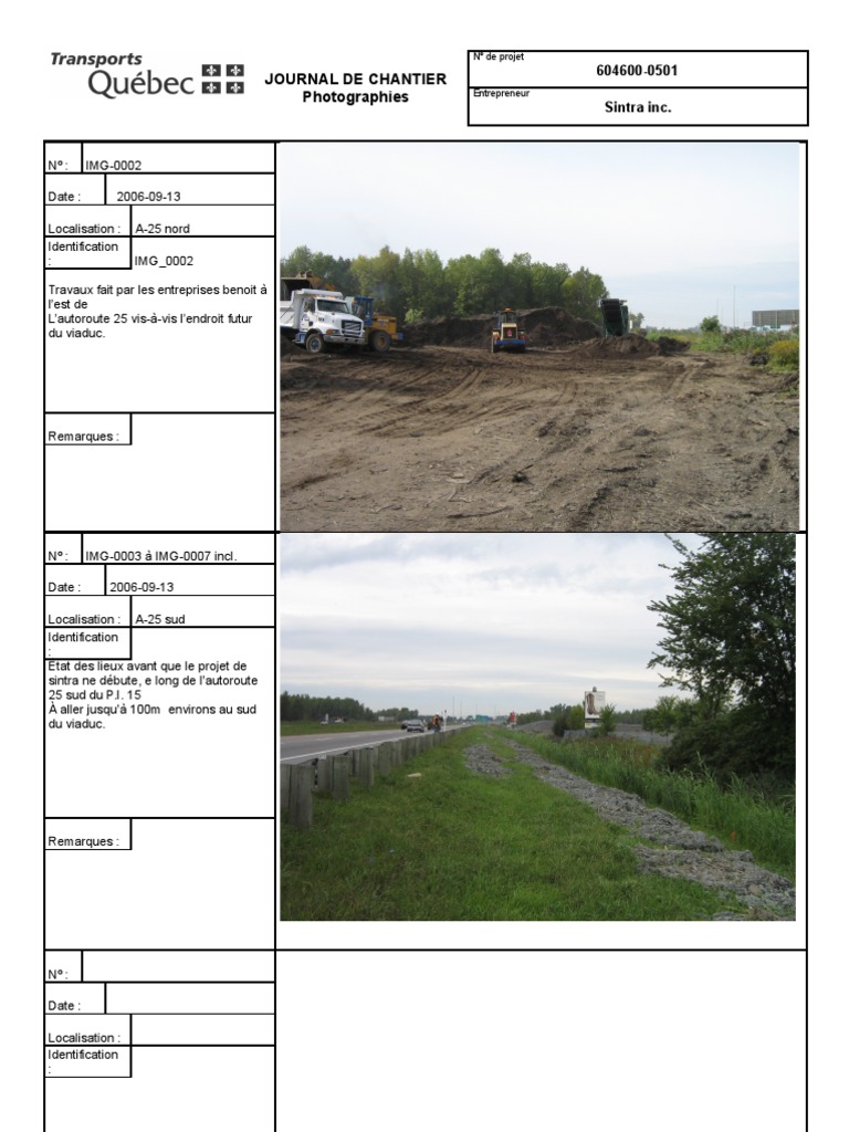 Journal de Chantier | PDF