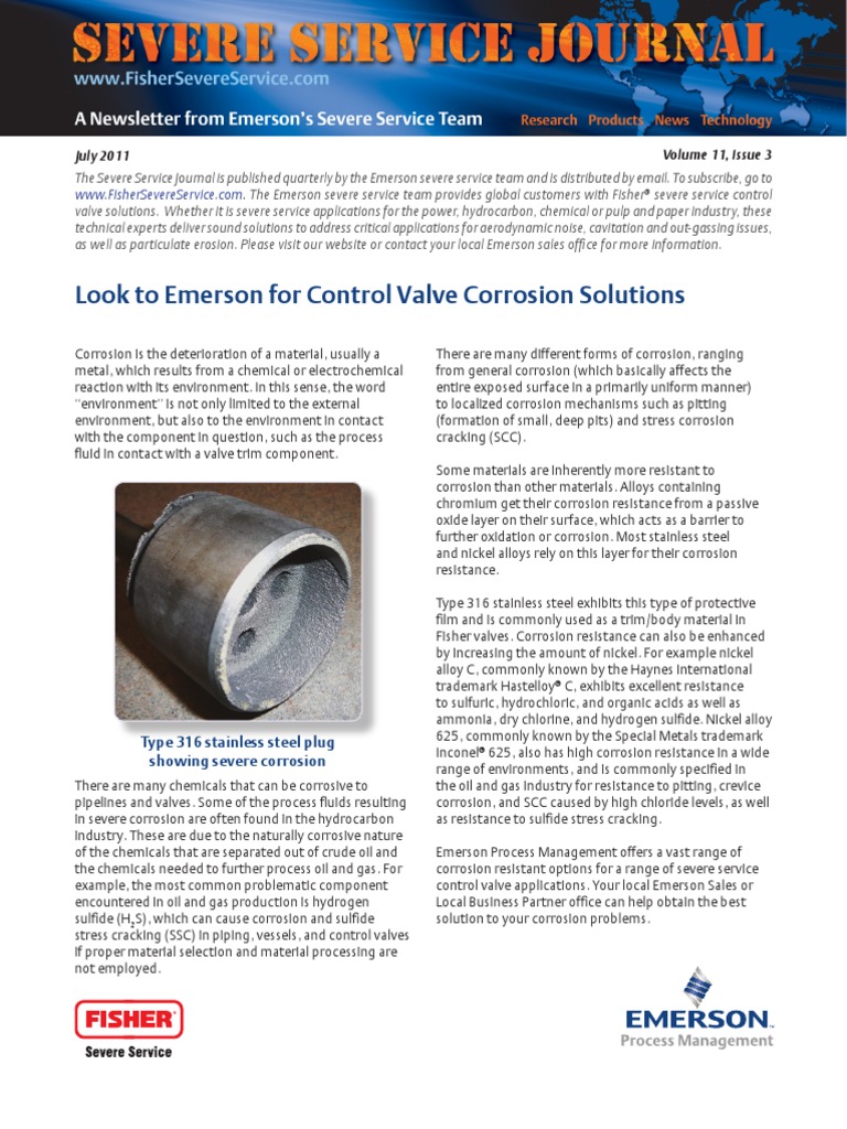 Control Valve Corrosion Solutions | PDF