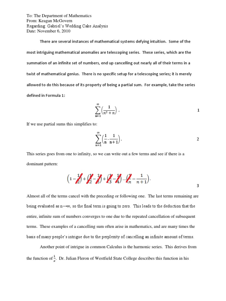 Gabriel's Wedding Cake | PDF | Series (Mathematics) | Summation