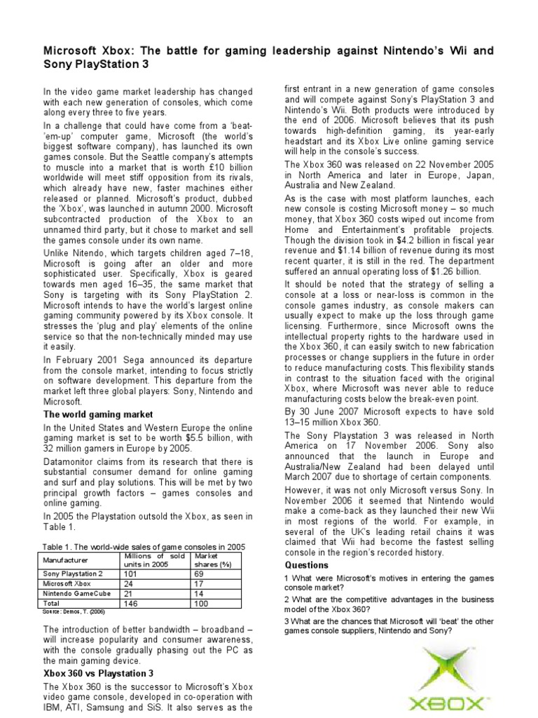 Microsoft XBOX | PDF | Video Game Consoles | Xbox 360
