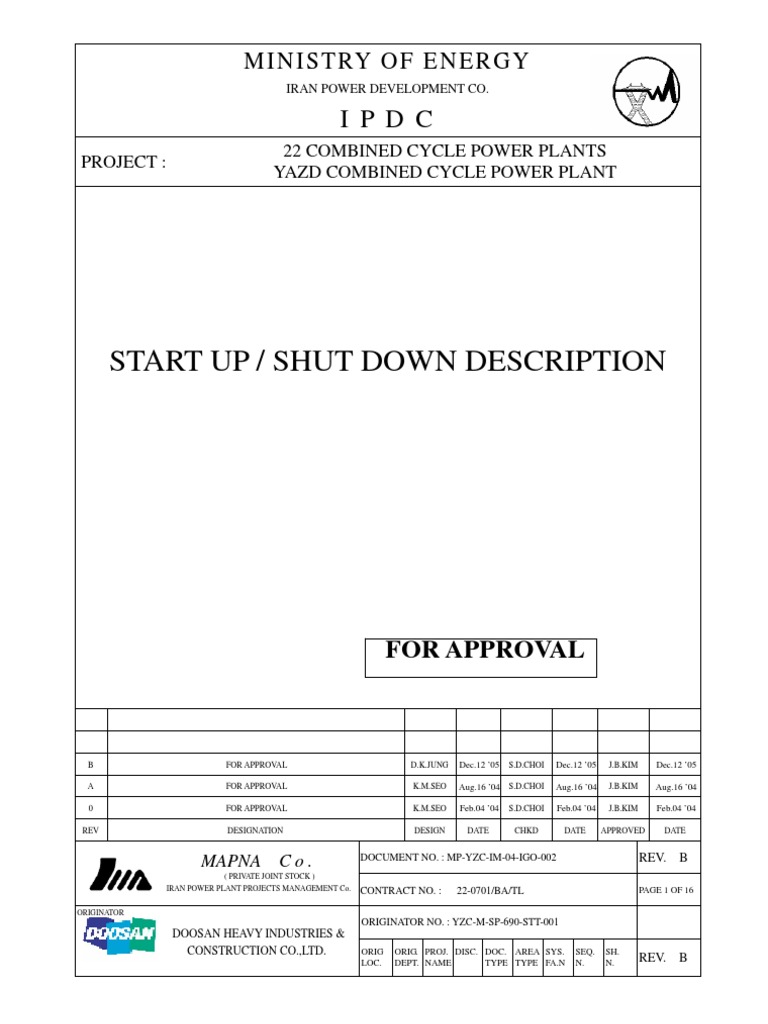 HRSG Startup and Shutdown Procedures | PDF | Valve | Boiler