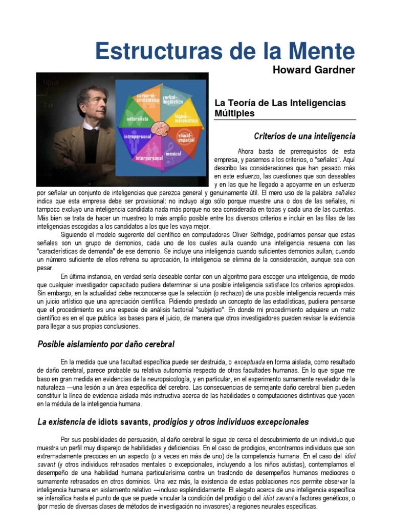 Estructuras de La Mente | PDF | Cerebro | Evolución