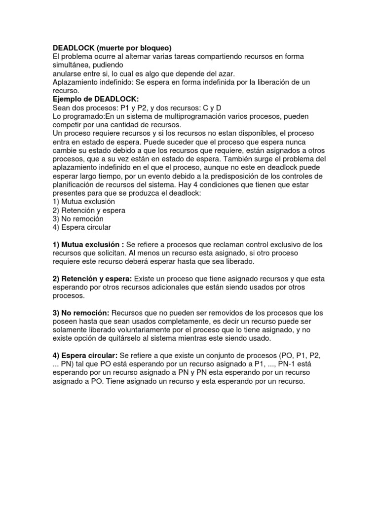Deadlock | PDF | Áreas de informática | Informática