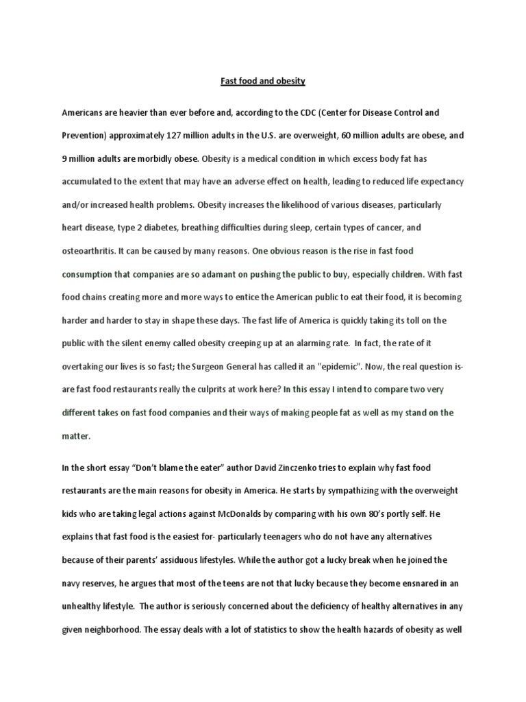 Fast Food's Impact on Obesity | PDF | Fast Food | Obesity