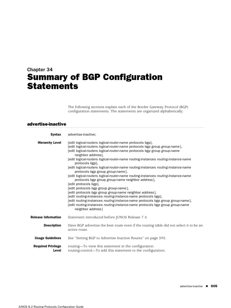 Juniper-BGP Conf | PDF | Routing | I Pv6