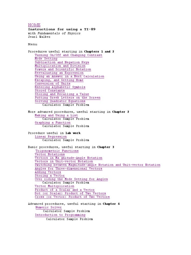 Ti 89 Programming Instructions | PDF | Equations | Quadratic Equation
