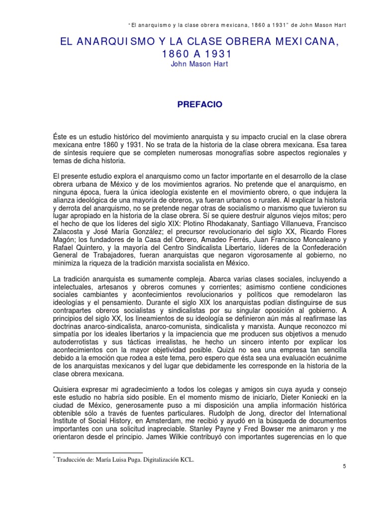 Anarquismo y clase obrera en México | PDF | Anarquismo | México