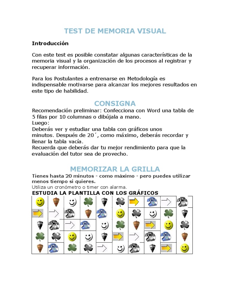 Test de Memoria Visual | PDF