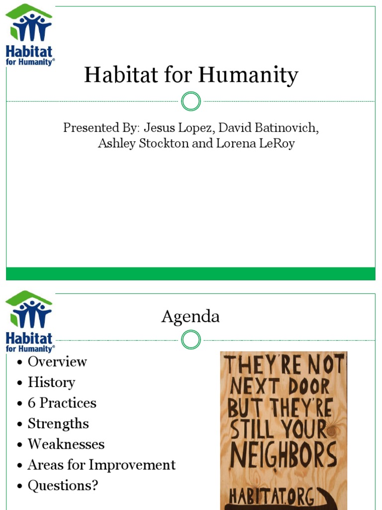Habitat For Humanity Powerpoint | PDF | The Heritage Foundation ...