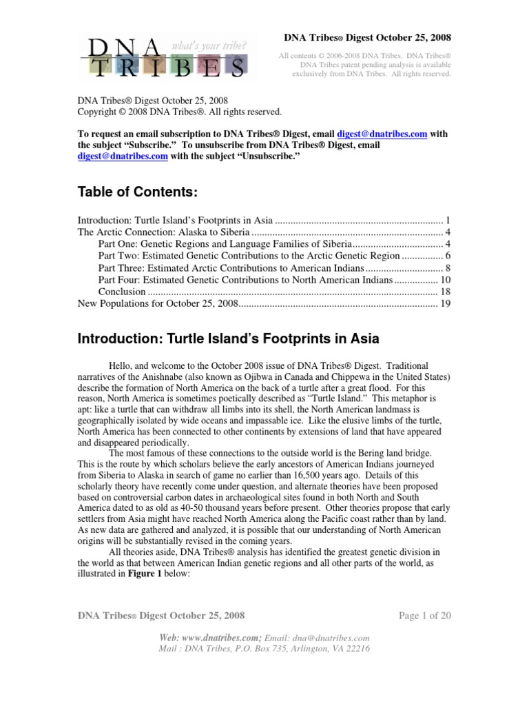 DNA Tribes | PDF | Indigenous Peoples Of The Americas | Siberia