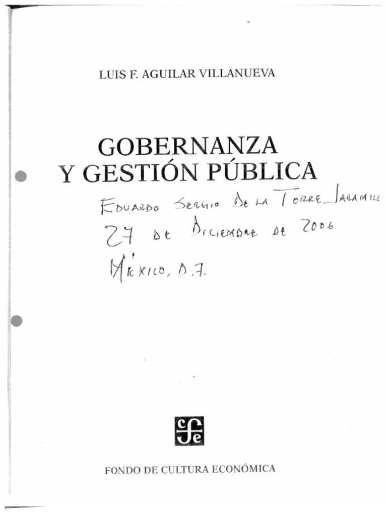 Gobernanza y Gestión Pública | PDF