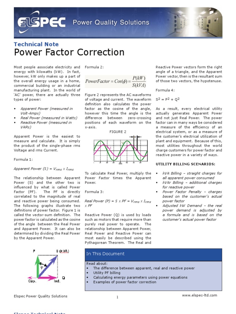 Power Factor Correction | PDF | Ac Power | Electrical Engineering
